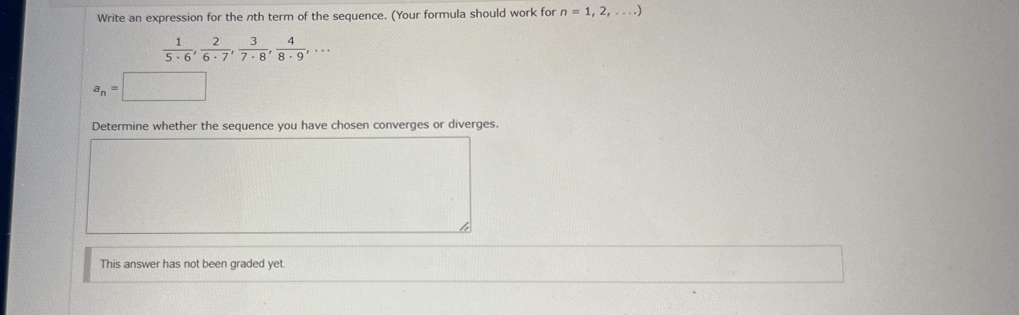 Solved Write an expression for the nth term of the sequence. | Chegg.com