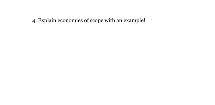 Solved 4. Explain economies of scope with an example! | Chegg.com