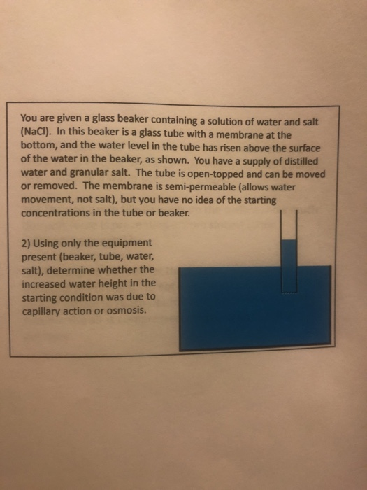 Solved You are given a glass beaker containing a solution of | Chegg.com