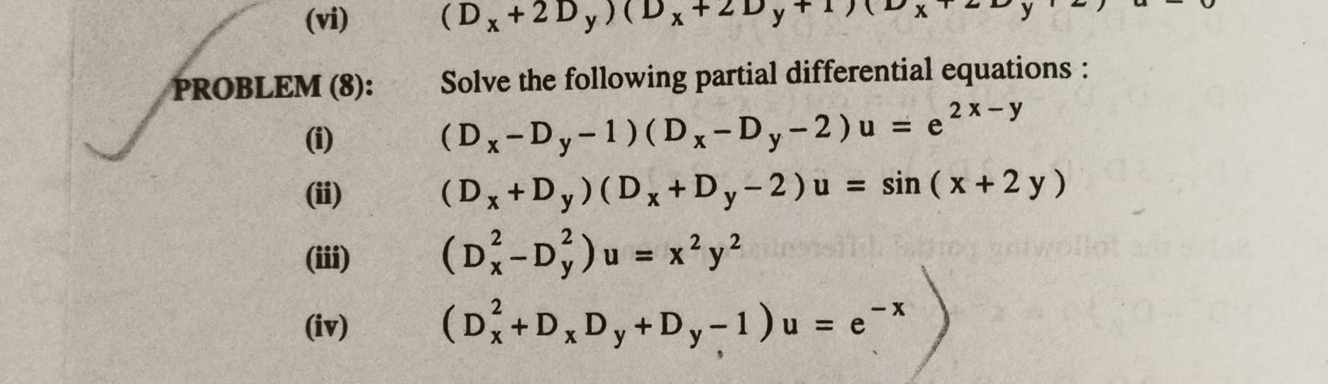 Solved 2OBLEM (8): Solve the following partial differential | Chegg.com
