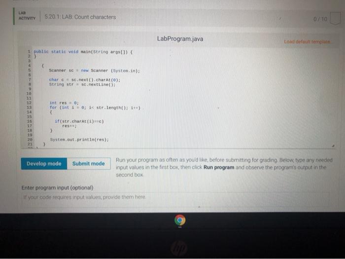 Solved 5 20 LAB Count Characters Write A Program Whose Chegg