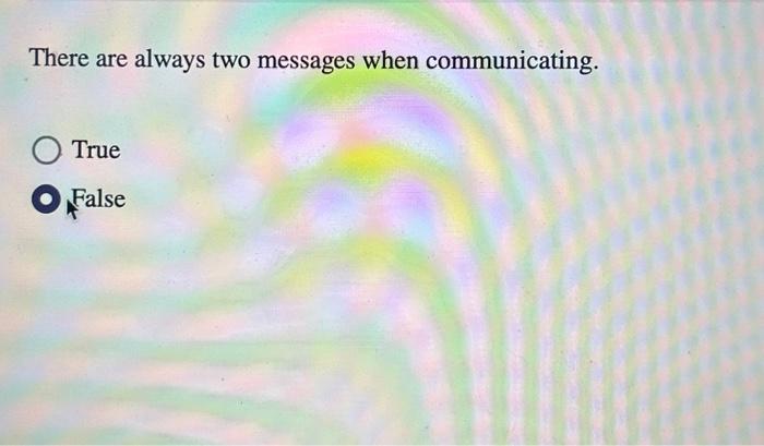 There are always two messages when communicating. | Chegg.com