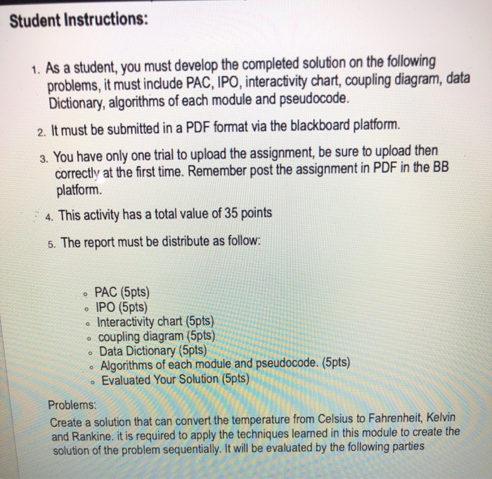 Solved Student Instructions: 1. As a student, you must | Chegg.com