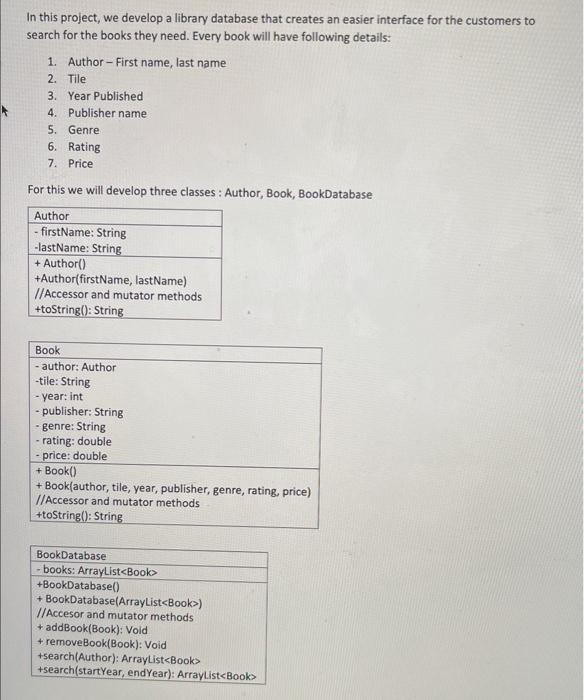 In this project, we develop a library database that | Chegg.com