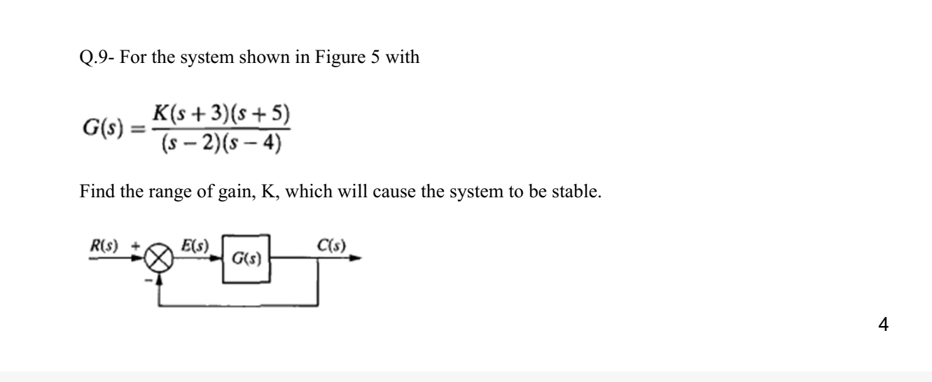 Solved Q.9- ﻿For the system shown in Figure 5 | Chegg.com