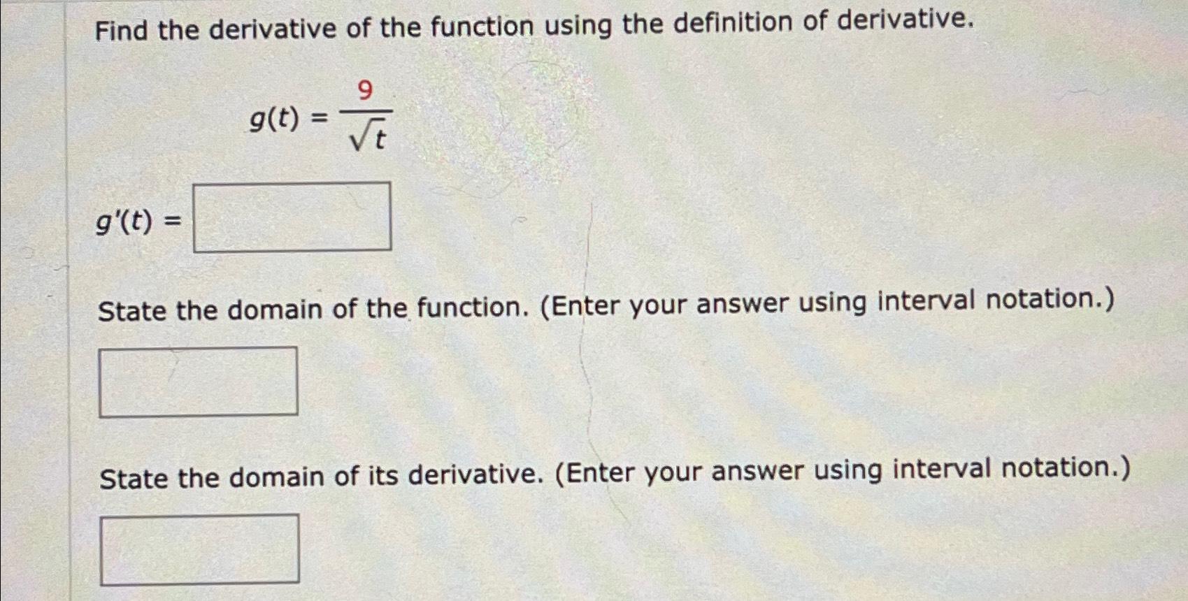 Solved Find the derivative of the function using the | Chegg.com