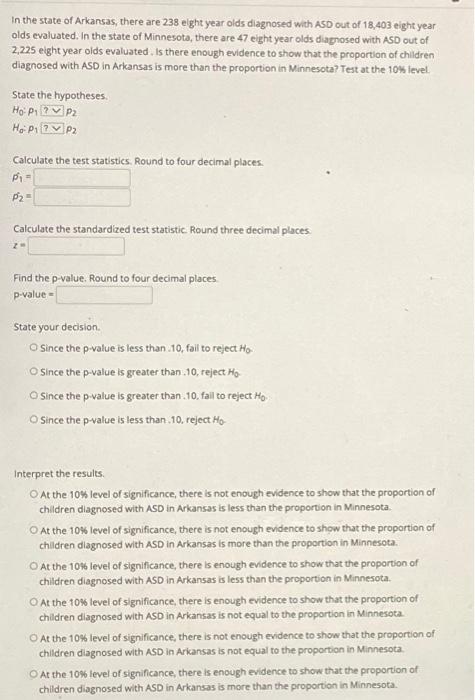 Solved Find the p-value. Round to four decimal places | Chegg.com