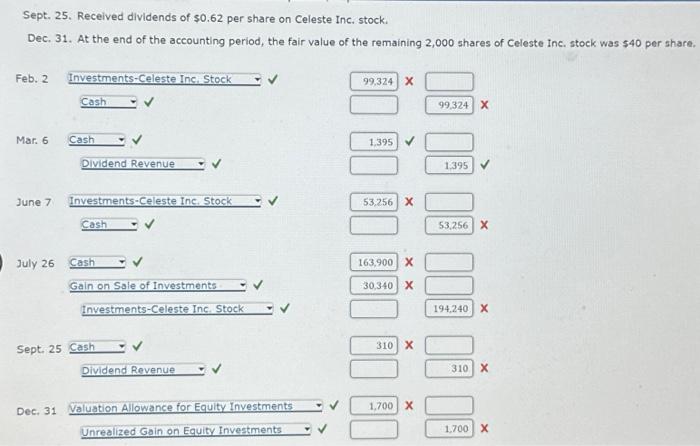 Solved Journalizing equity investment transactions; fair | Chegg.com