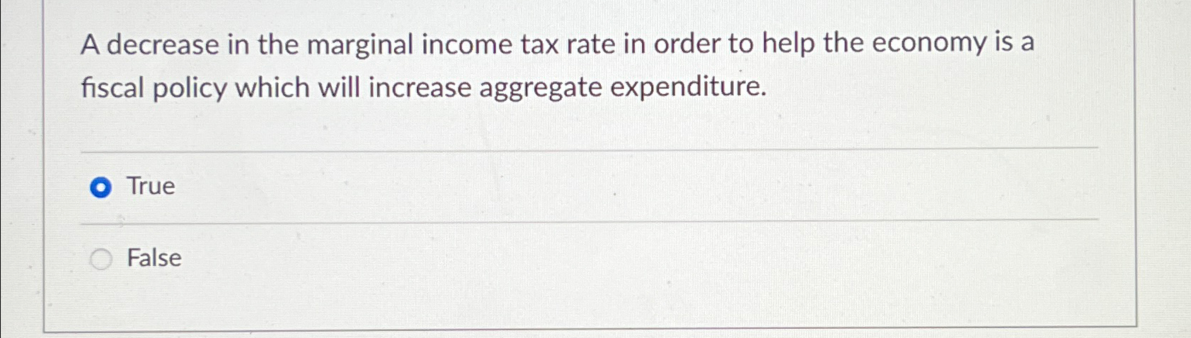 Solved A decrease in the marginal income tax rate in order | Chegg.com