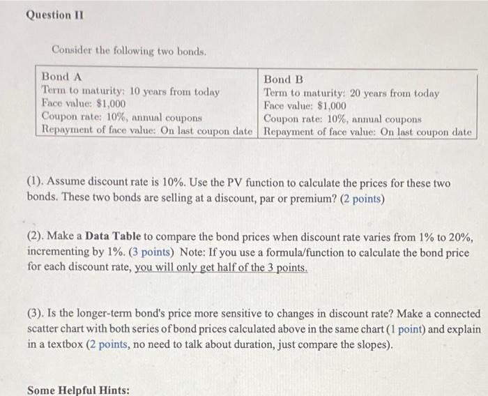 Solved Consider the following two bonds. (1). Assume | Chegg.com