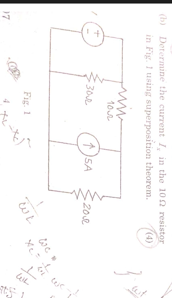 B ﻿determine The Current Ix ﻿in The 10Ω ﻿resistor