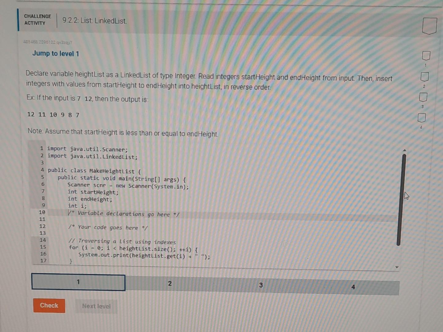 Solved ACTIVITY 922 List Linked List Jump to level 1 Declare | Chegg.com