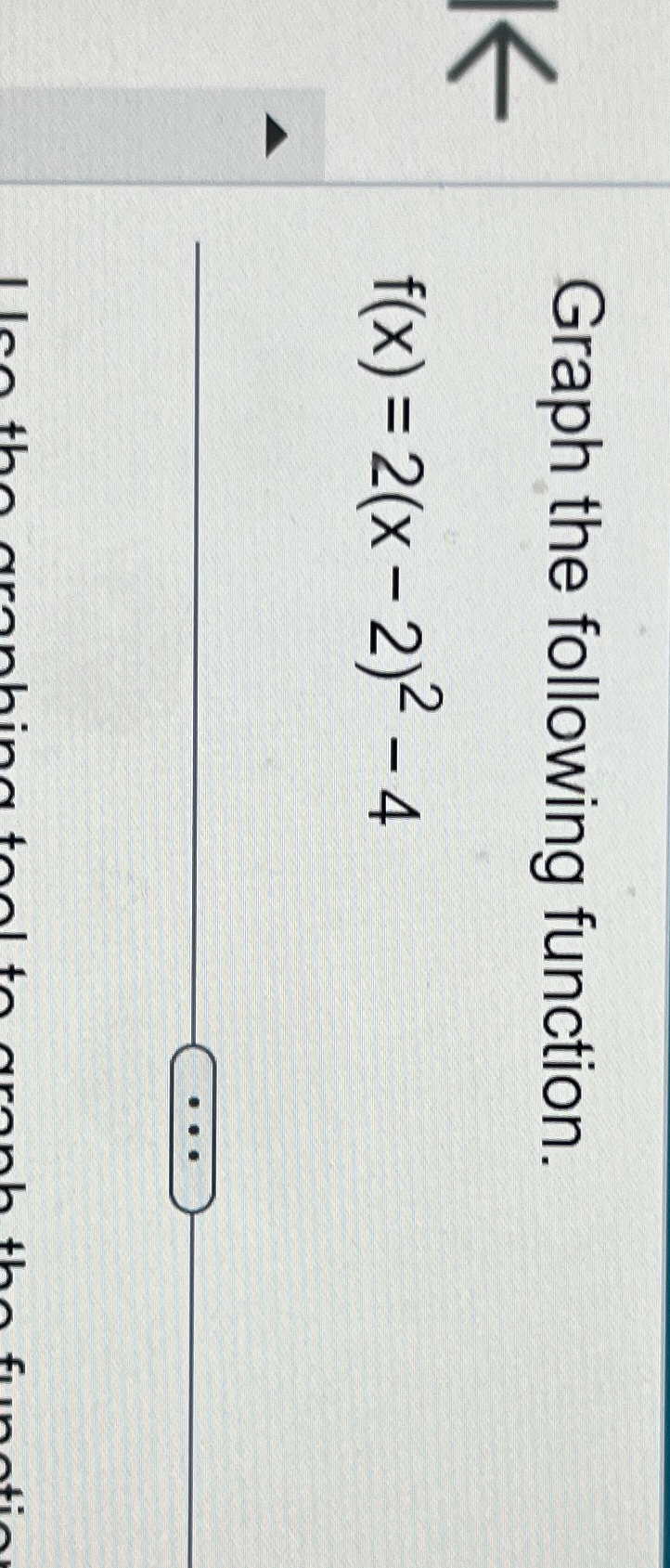Solved Graph the following function.f(x)=2(x-2)2-4 | Chegg.com