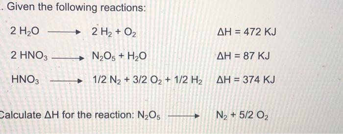 Solved Given the following reactions: | Chegg.com