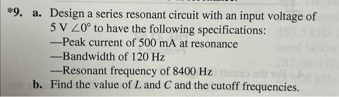 Solved a. Design a series resonant circuit with an input | Chegg.com