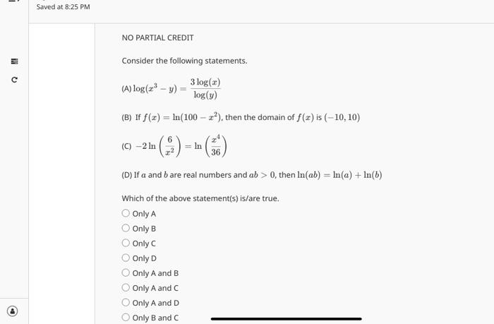 Solved Consider the following statements. (A) | Chegg.com