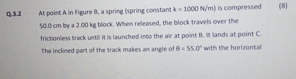 Solved Q.3.2 ﻿At point A in Figure B, ﻿a spring (spring | Chegg.com
