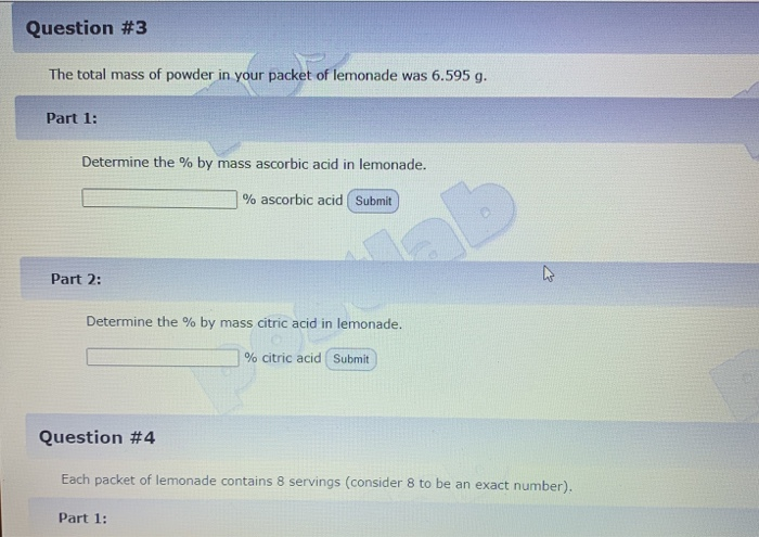 Here are simulated data for the lemonade solution. | Chegg.com