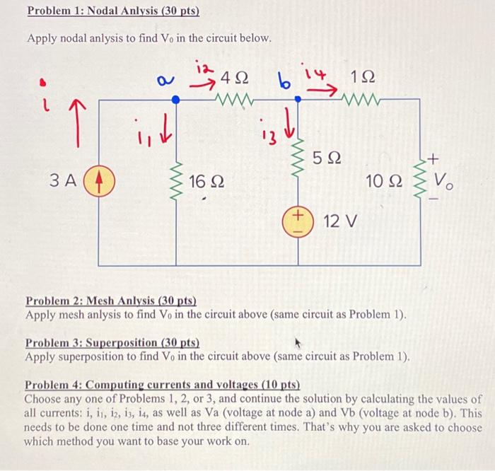 Solved Apply nodal anlysis to find V0 in the circuit below. | Chegg.com