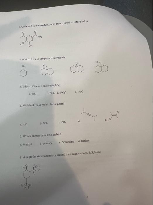 Solved 3. Circle and Nsme two functional groups in the | Chegg.com