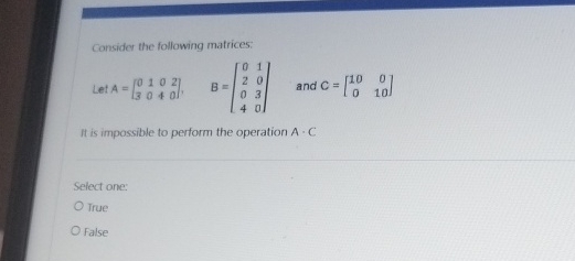 Solved Consider the following matrices:Let | Chegg.com