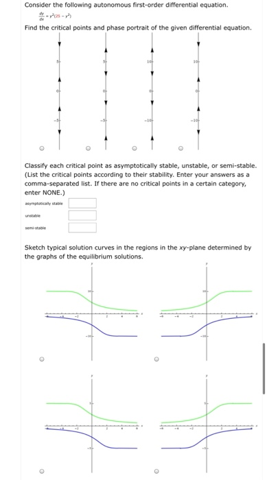 Solved Consider the following autonomous first-order | Chegg.com