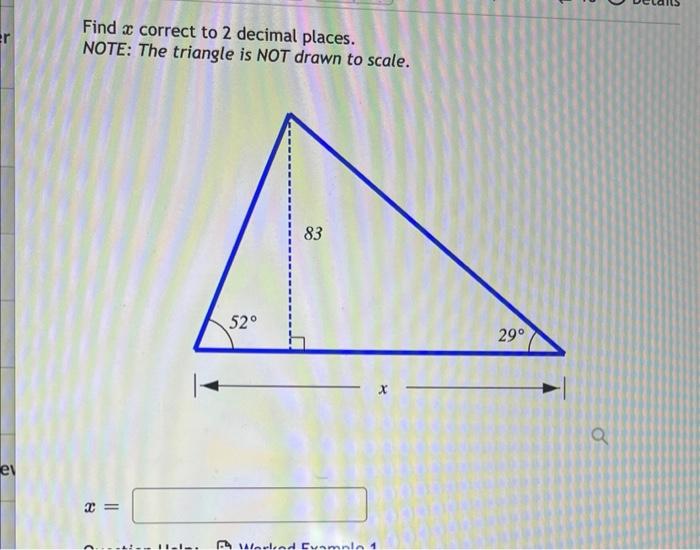 Solved Find x correct to 2 decimal places. NOTE: The | Chegg.com