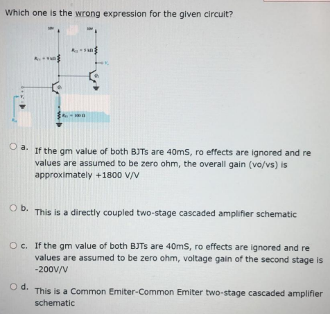 Solved Which one is the wrong expression for the given | Chegg.com