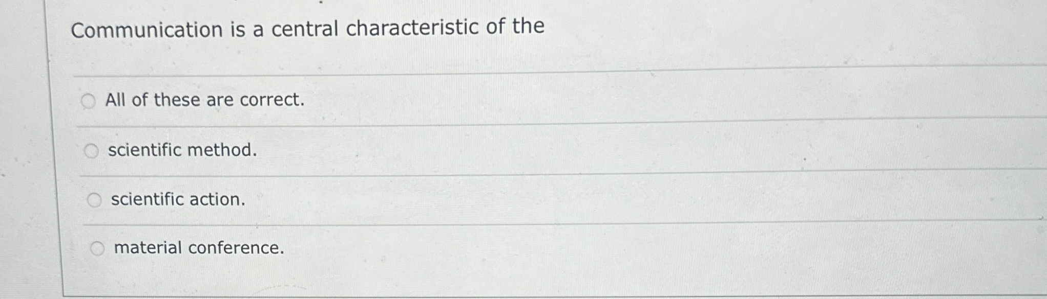 Solved Communication is a central characteristic of theAll | Chegg.com