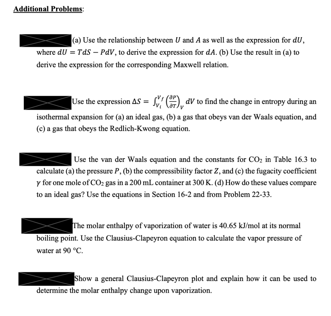 Solved Additional Problems:(a) ﻿Use the relationship between | Chegg.com