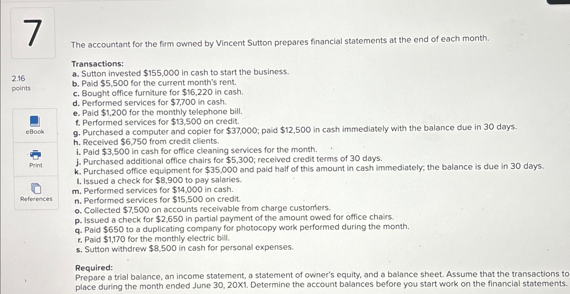 Solved The accountant for the firm owned by Vincent Sutton | Chegg.com