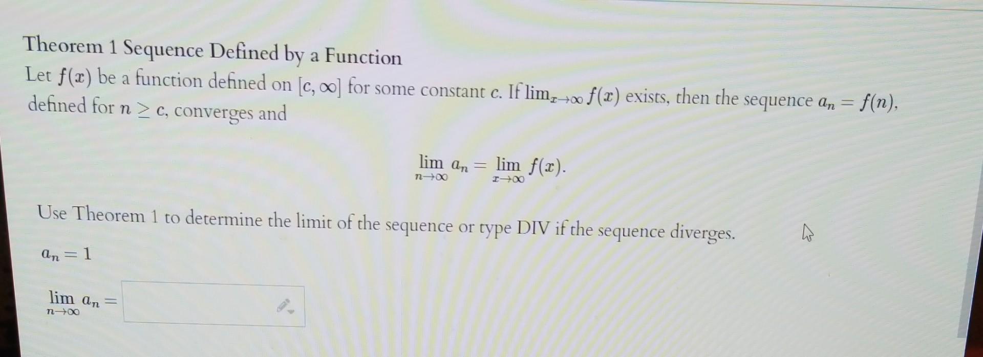 Solved Theorem 1 Sequence Defined By A Function Let Fx Be