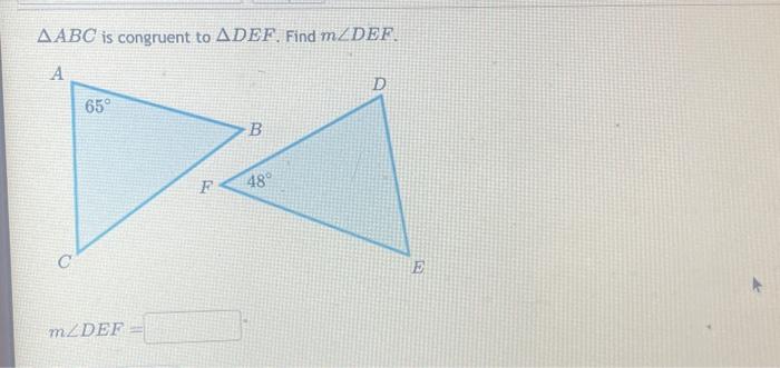 Solved The triangles be proved congruent by EFD≃ ABC is | Chegg.com