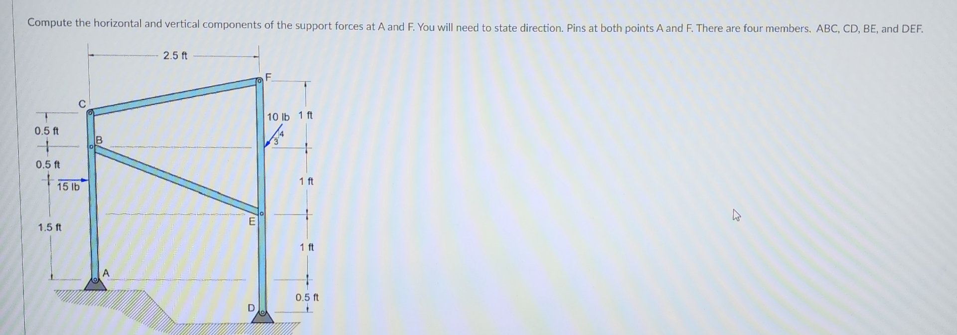 Solved Compute the horizontal and vertical components of the | Chegg.com