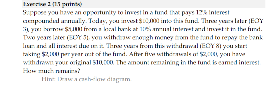 Solved Exercise 2 (15 ﻿points)Suppose you have an | Chegg.com