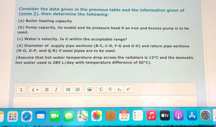 Solved Consider the shown two pipe reverse return hot water | Chegg.com