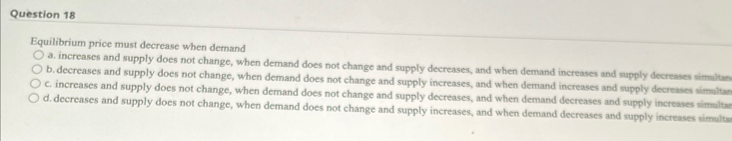 Solved Question 18Equilibrium price must decrease when | Chegg.com