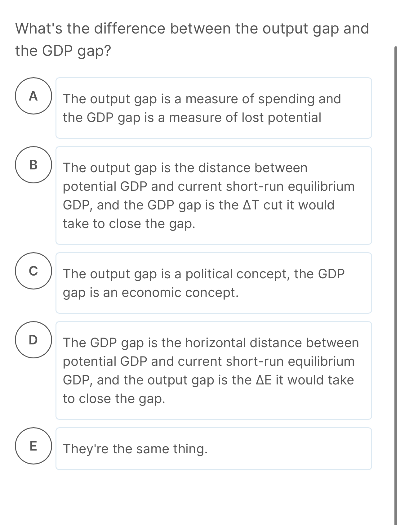 Solved What's the difference between the output gap and the | Chegg.com