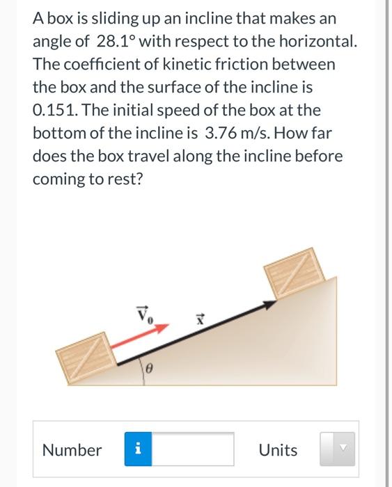 Solved A box is sliding up an incline that makes an angle of | Chegg.com