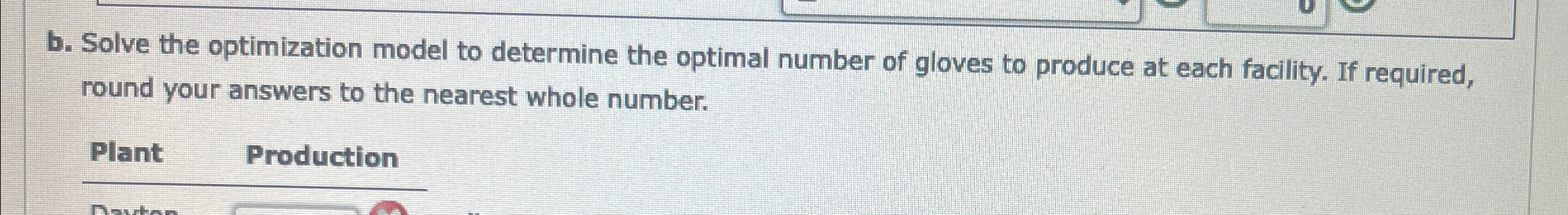 Solved b. ﻿Solve the optimization model to determine the | Chegg.com