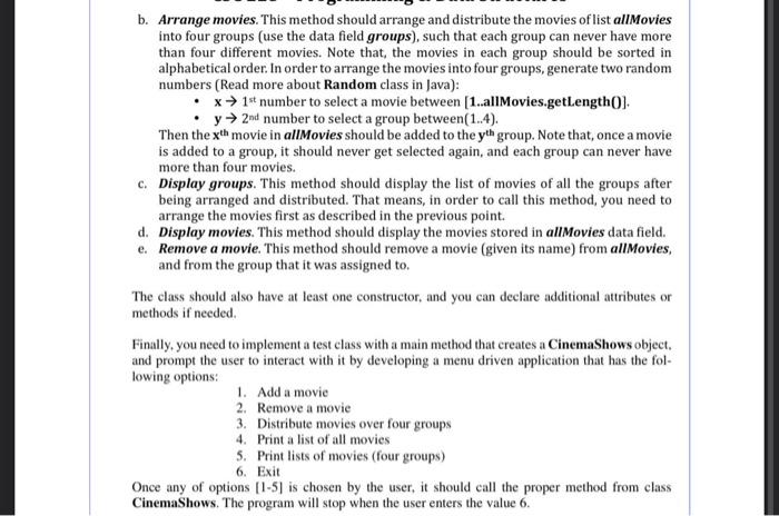 Solved Given Movie class which implements Comparable | Chegg.com