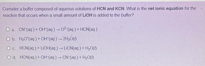 Solved Consider a buffer composed of aqueous solutions of | Chegg.com