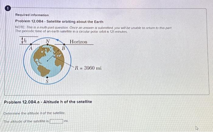 Solved ! Required information Problem 12.084 - Satellite | Chegg.com