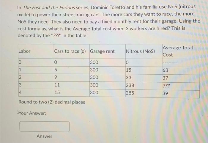Solved In The Fast and the Furious series, Dominic Toretto | Chegg.com