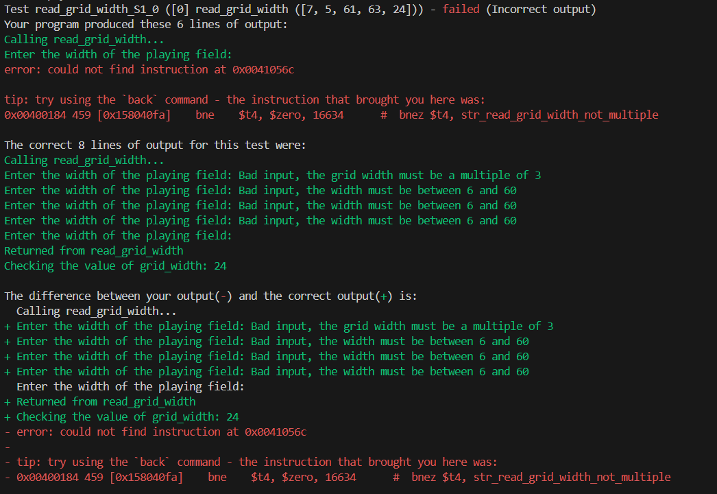 Solved Hi, ﻿my MIPS code keeps outputting error message (see | Chegg.com