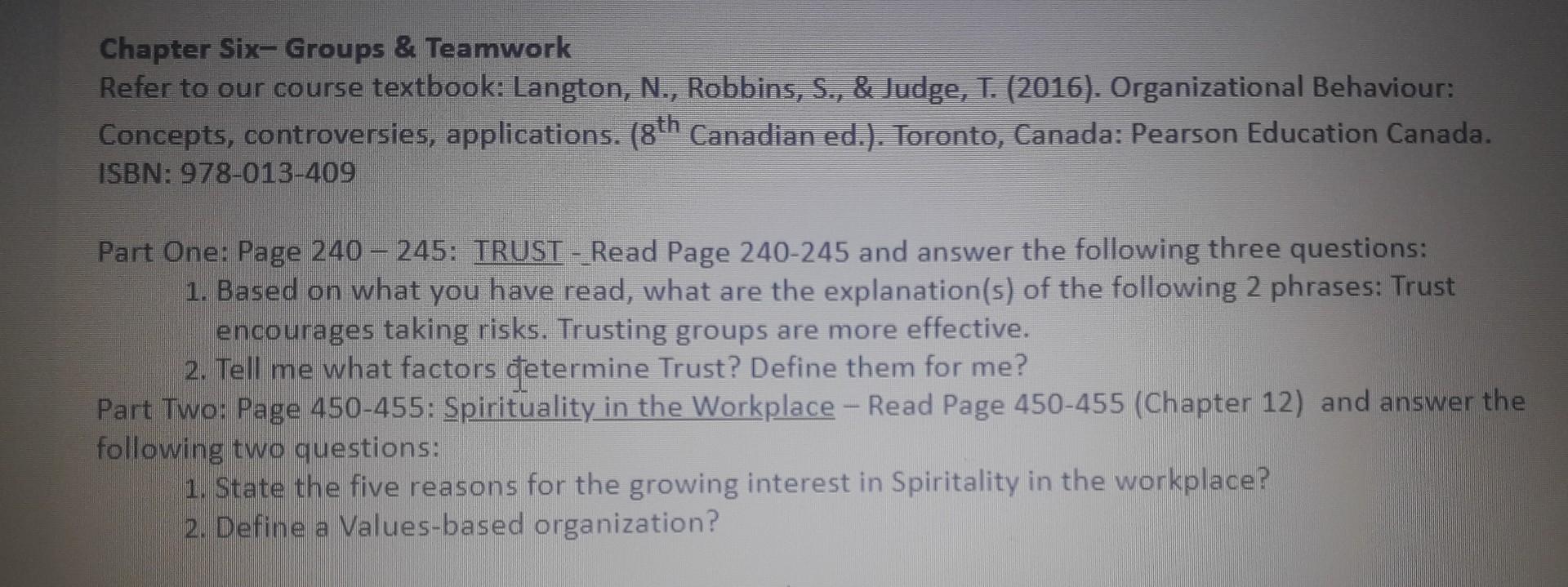 Solved Chapter Six- Groups \& Teamwork Refer to our course | Chegg.com