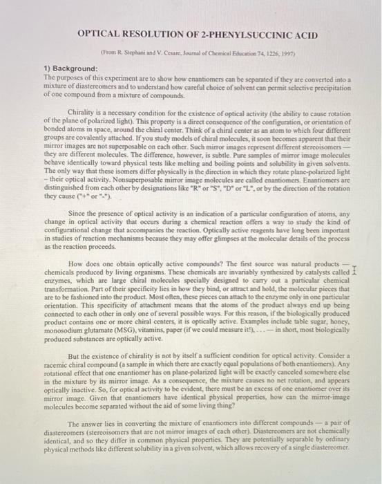 Solved 2) Calculate the enantiomeric excess if the specific | Chegg.com