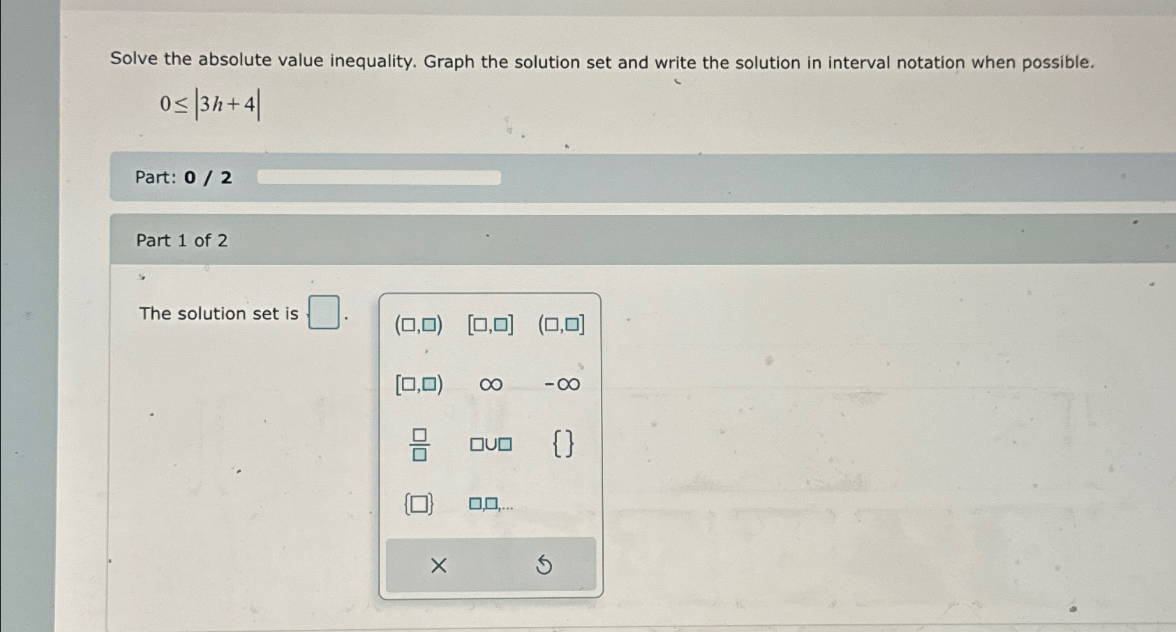 Solved Solve the absolute value inequality. Graph the | Chegg.com