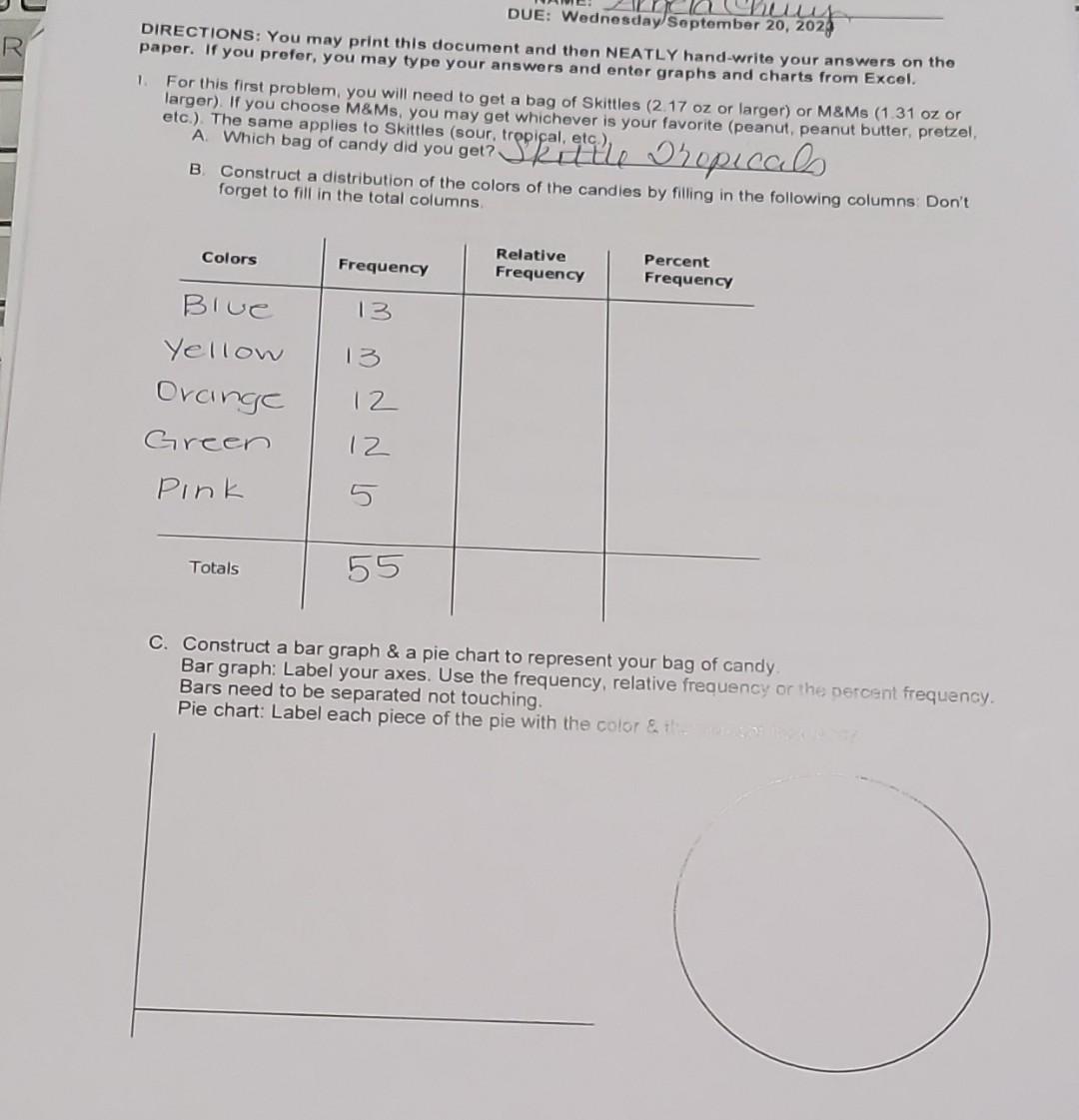 Solved DIRECTIONS: You may print this document and then | Chegg.com