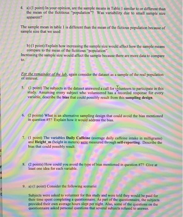 Lab 2: Sampling Methods/ Bias ti e 1 th ck er SPSS | Chegg.com